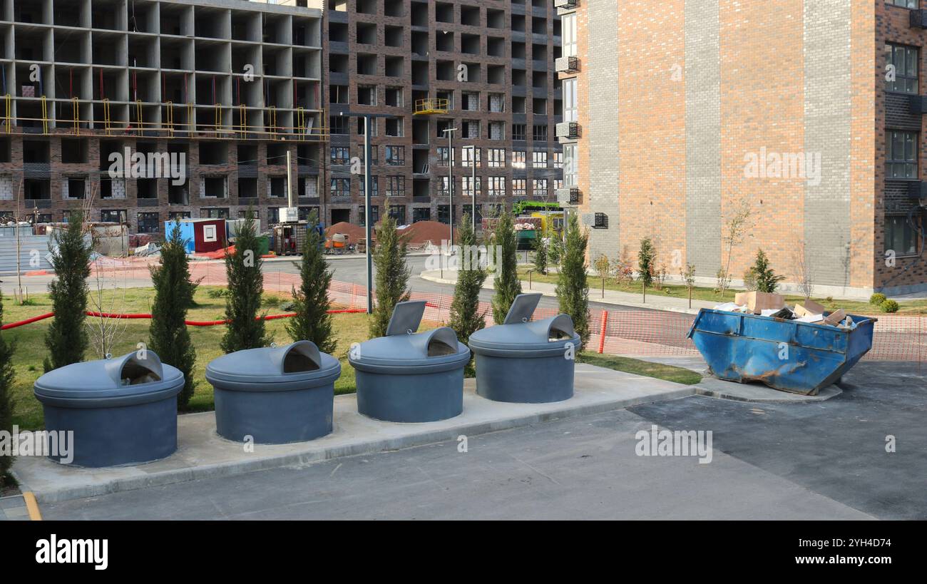 plastic garbage bins for underground collection and storage of solid ...