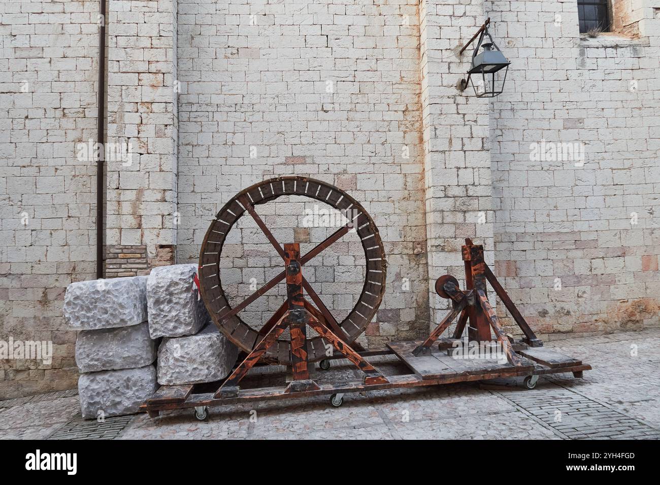 Trevi, Italy - 11 02 2024 - Exhibition of old machines for building ...
