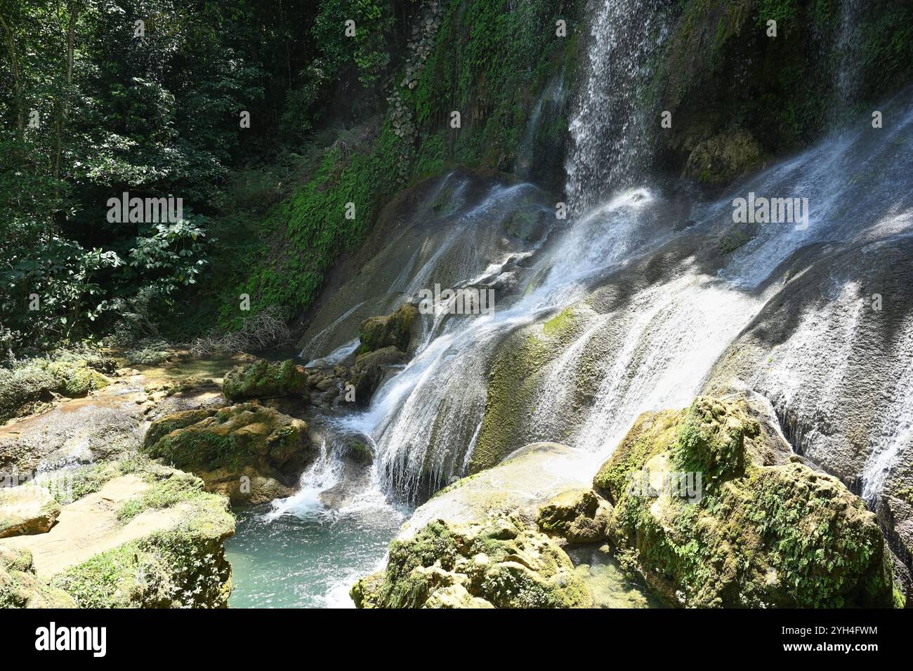 Beautiful El Nicho Waterfalls in Cuba. El Nicho is located inside the ...