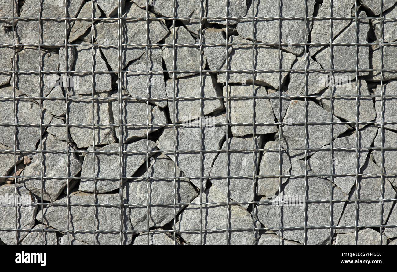 Gabion, texture, background. Gabion net and gabion construction design ...