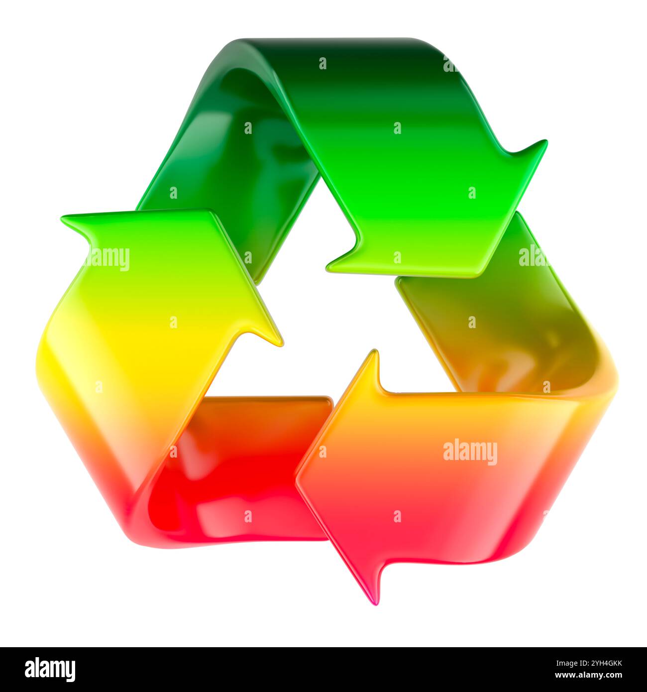 Colored Recycling Symbol, 3D rendering isolated on white background ...