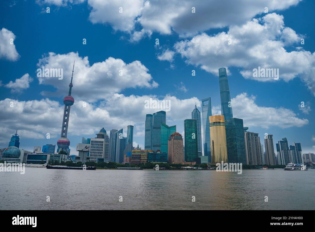 Shanghai Skyline with Oriental Pearl Tower and Skyscrapers Stock Photo ...