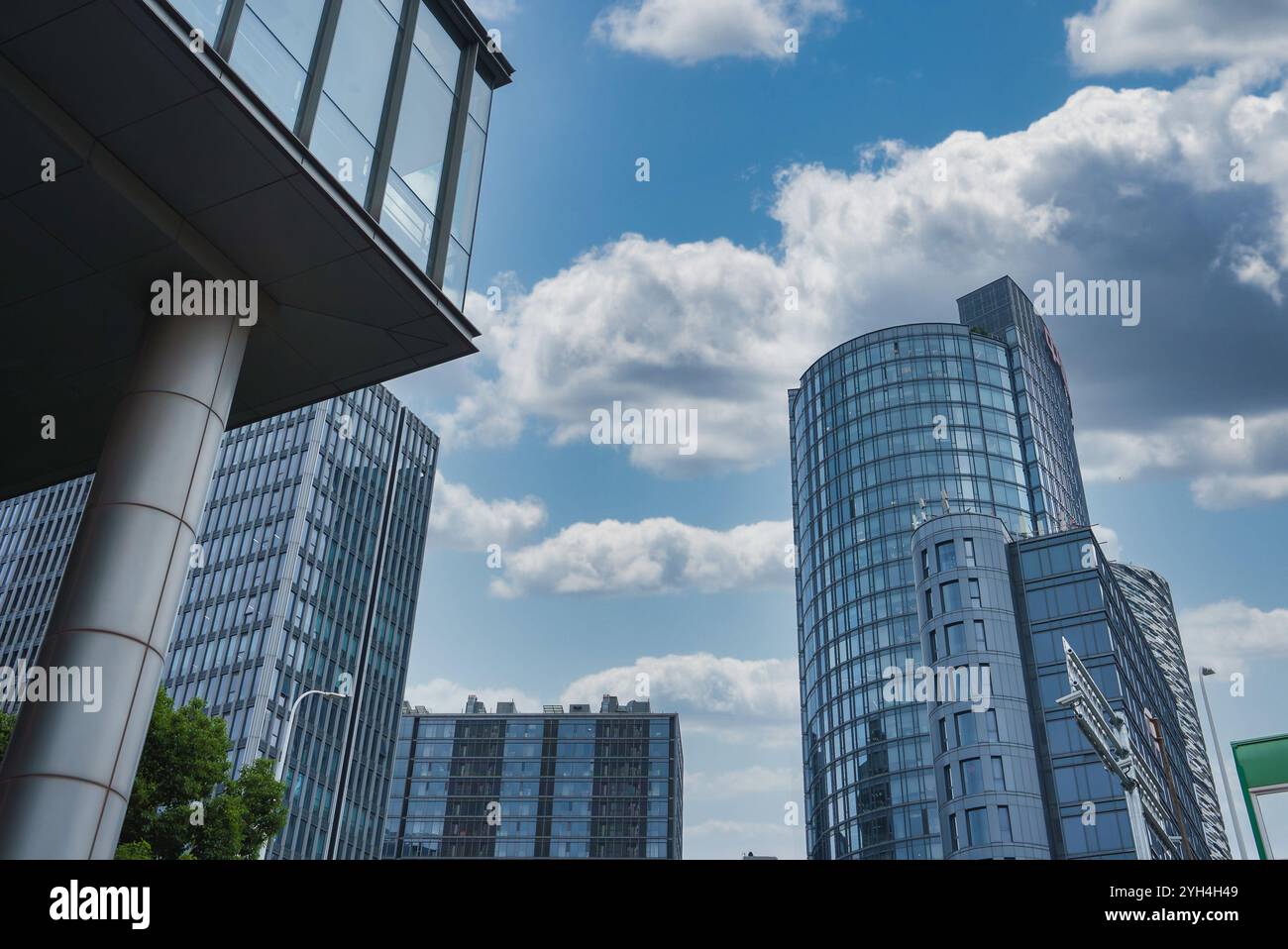 Modern Skyscrapers and Greenery in Shanghai's Urban Landscape Stock ...