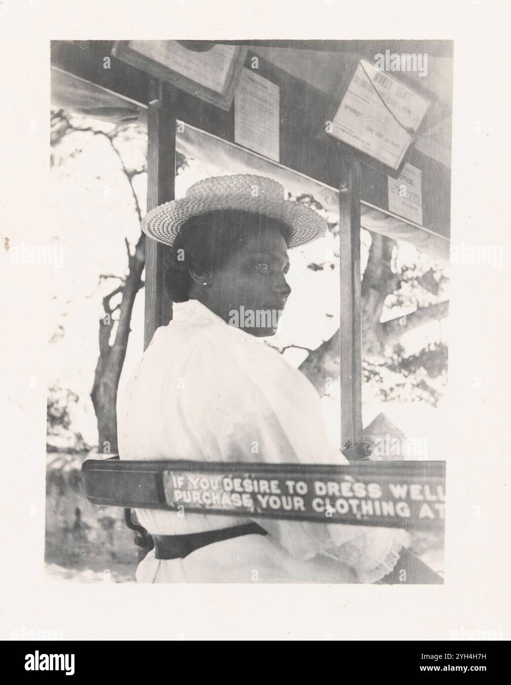 Local woman sitting with hat in the Tram Barbados, ca 1907. Vintage ...