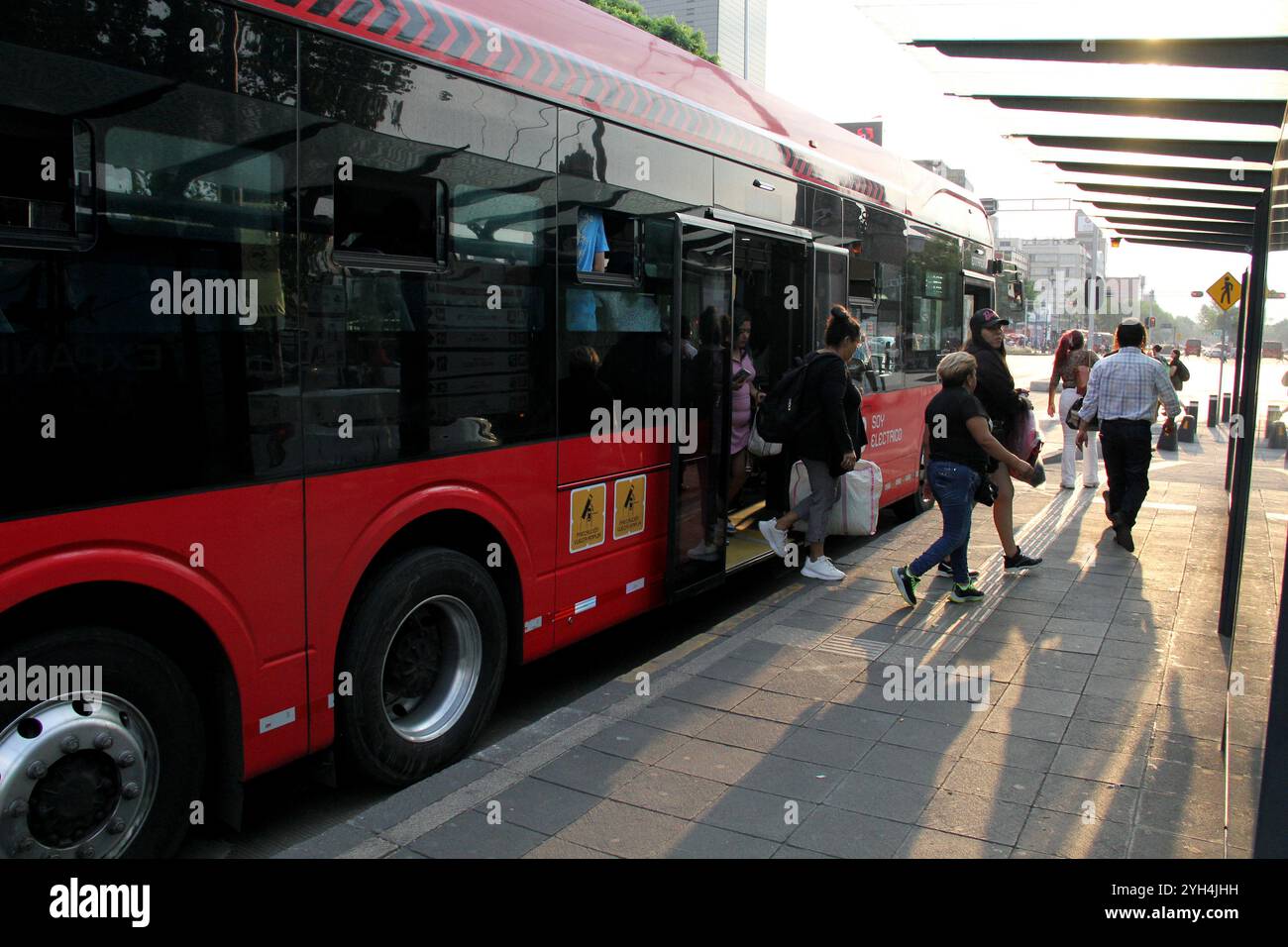 Mexico City, Mexico - Apr 24 2024: The Metrobus is an electric rapid ...