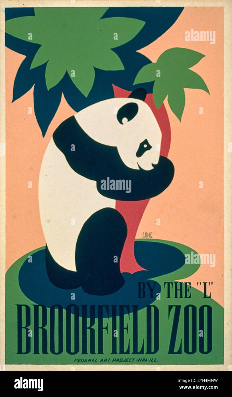 Vintage Poster for the Brookfield Zoo in Chicago, depicting ...