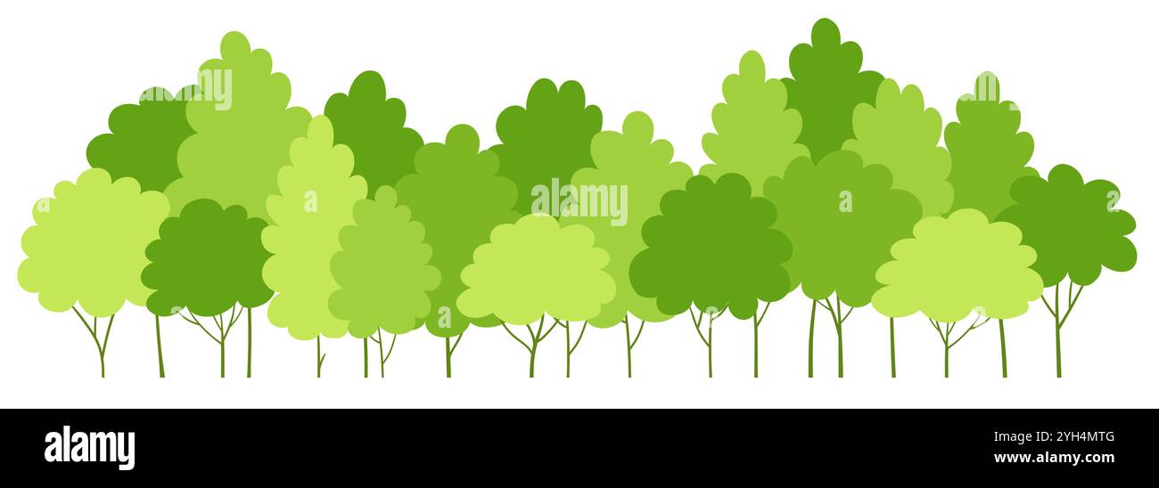 Summer green forest , trees Stock Vector Images - Alamy