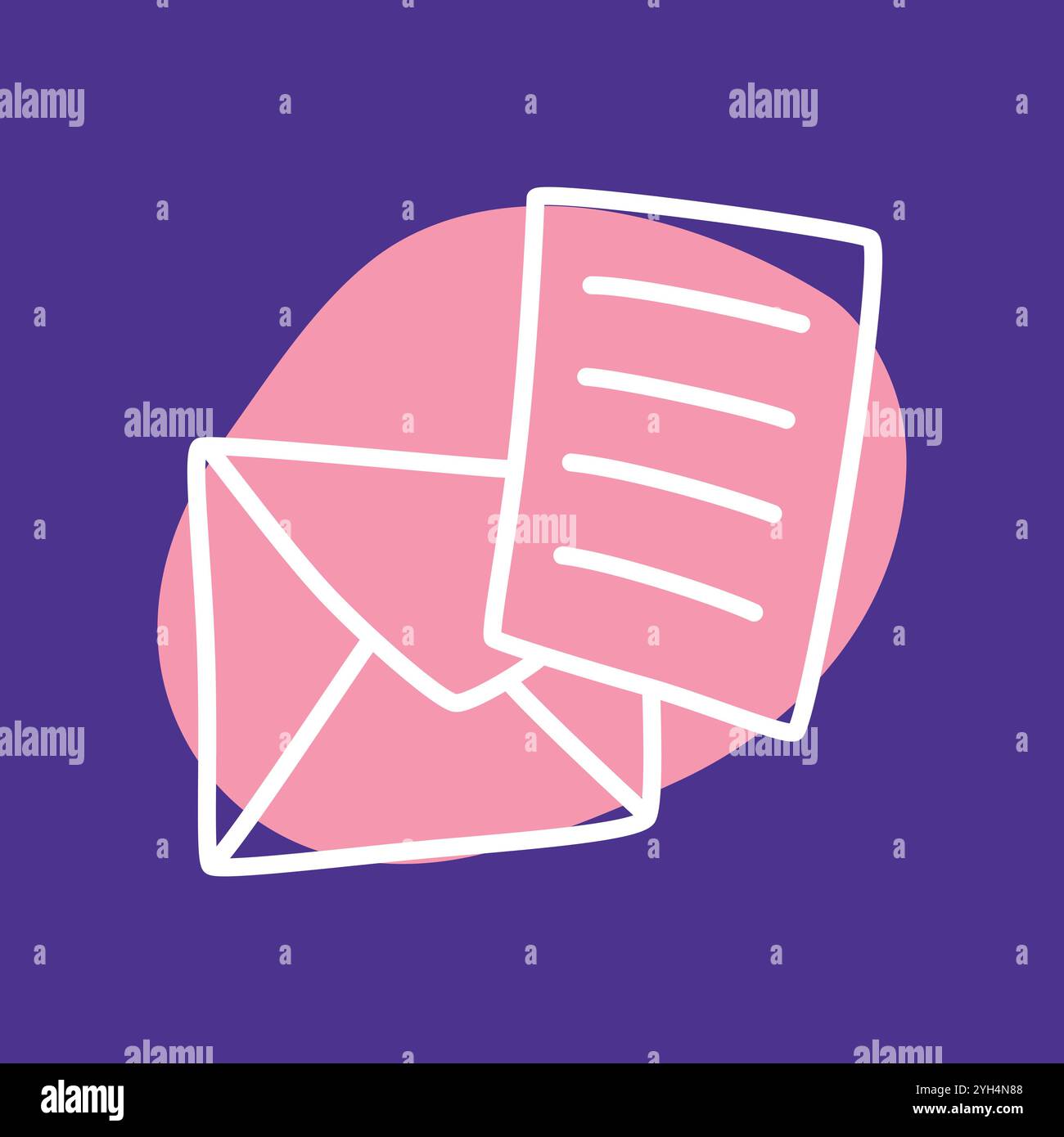 Doodle Open envelope with letter icon or logo, hand drawn with thin ...