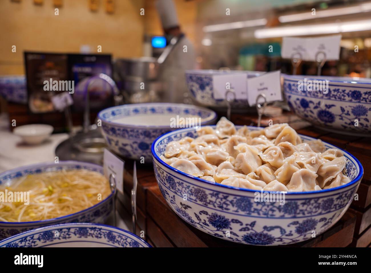 Traditional Chinese Dumplings in Ornate Porcelain Bowl in Shanghai ...