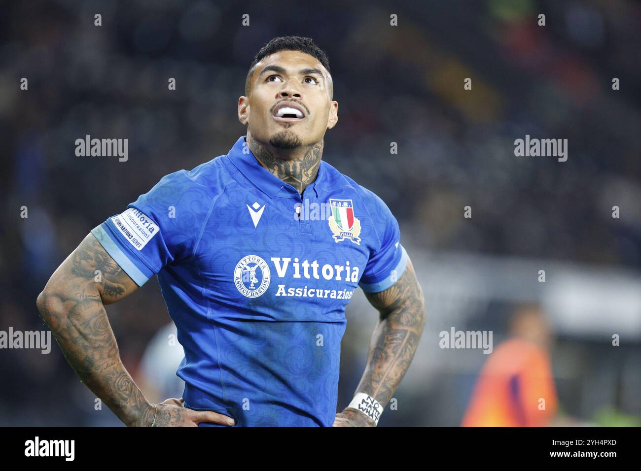 Italiaâ s Monty Ioane during the Autumn Nations Series match between ...