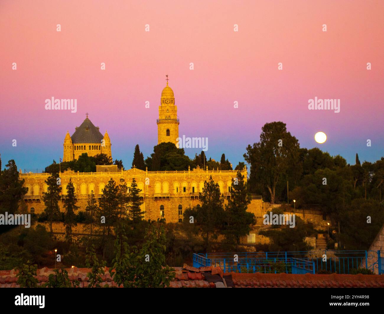 Moon Rising Over Mount Zion Stock Photo - Alamy
