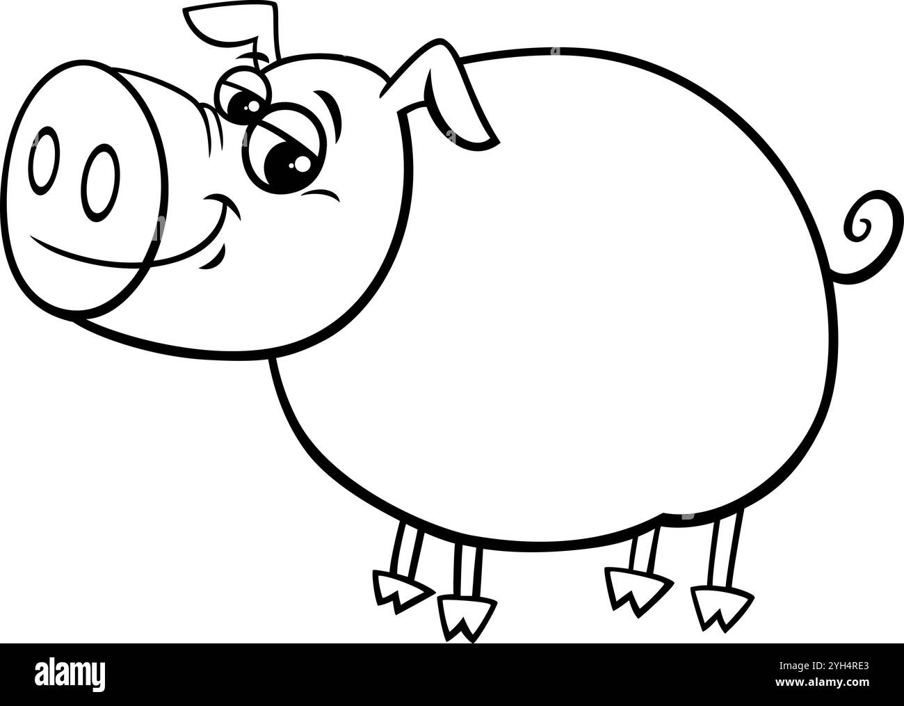 Pig coloring page Cut Out Stock Images & Pictures - Alamy