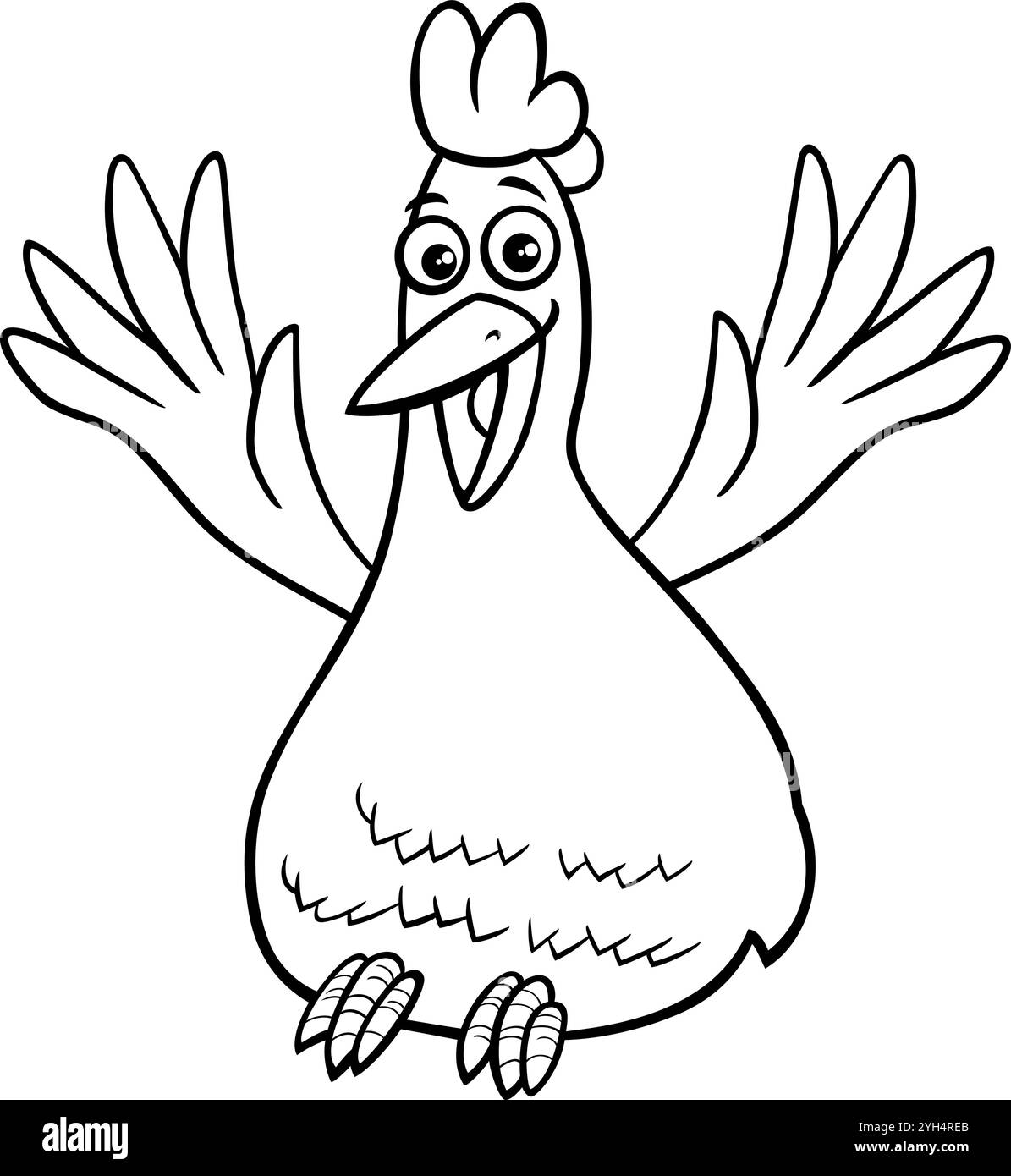 Cartoon hen coloring page hi-res stock photography and images - Alamy