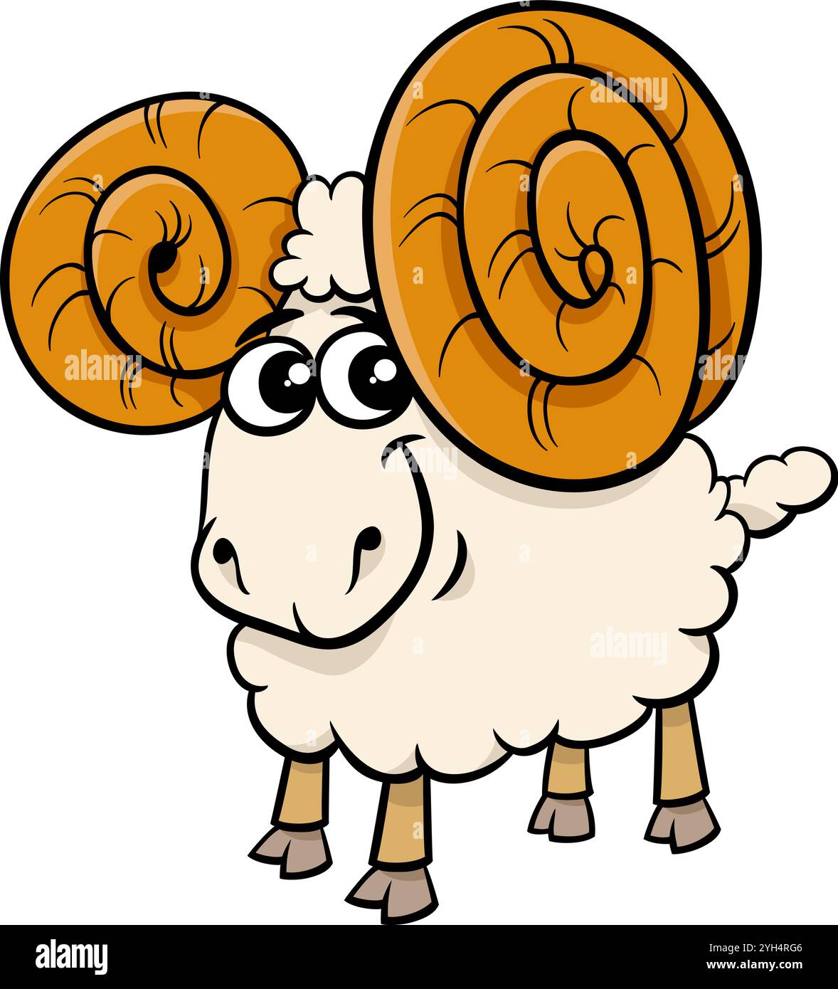 Cartoon illustration funny ram farm Cut Out Stock Images & Pictures - Alamy
