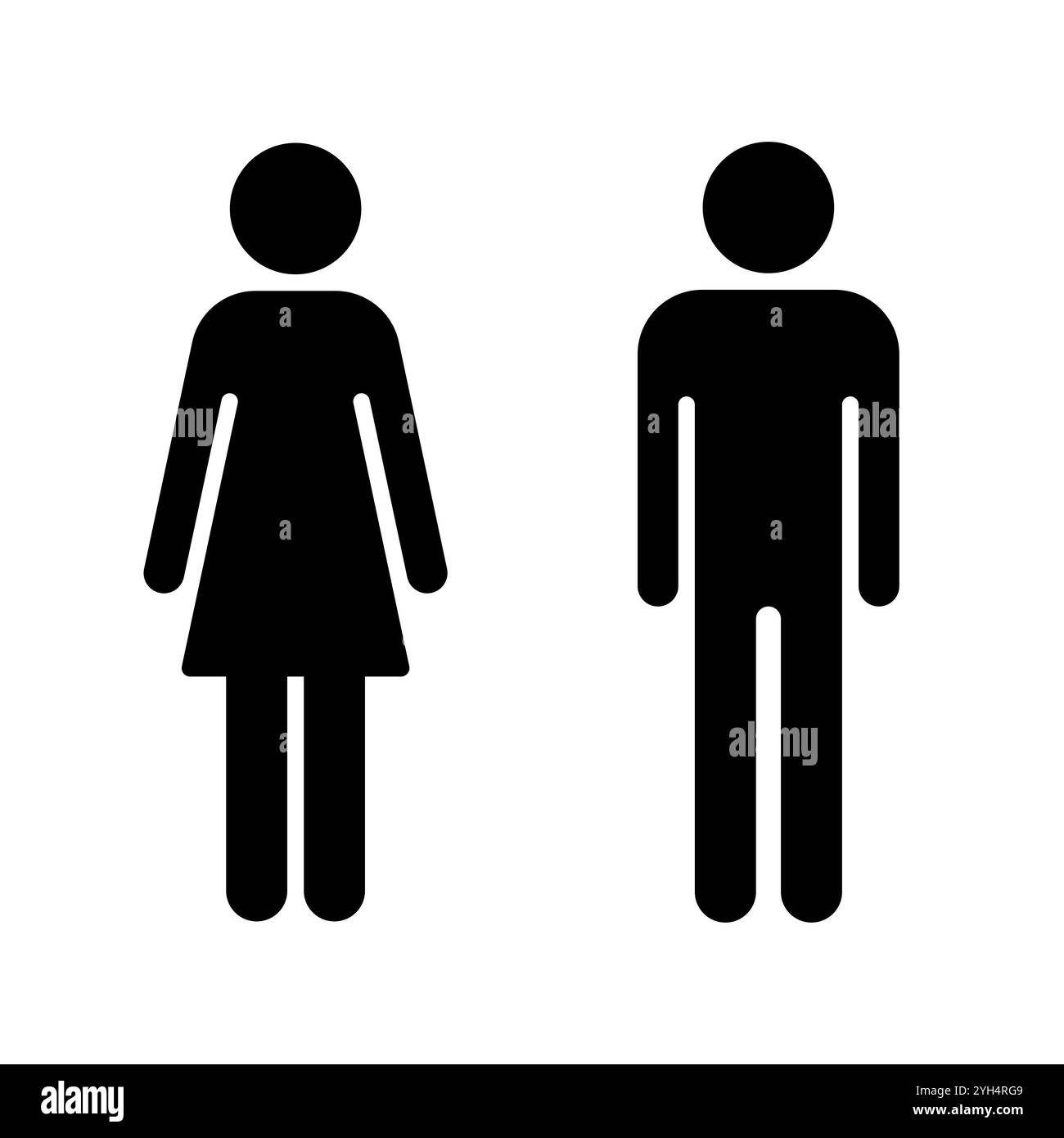 men and women symbol silhouette shape, black and white vector ...