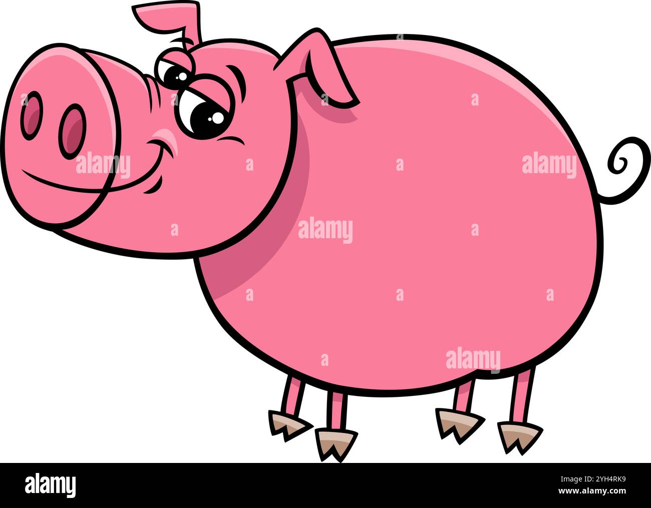Cartoon illustration of funny pig farm animal character Stock Vector ...