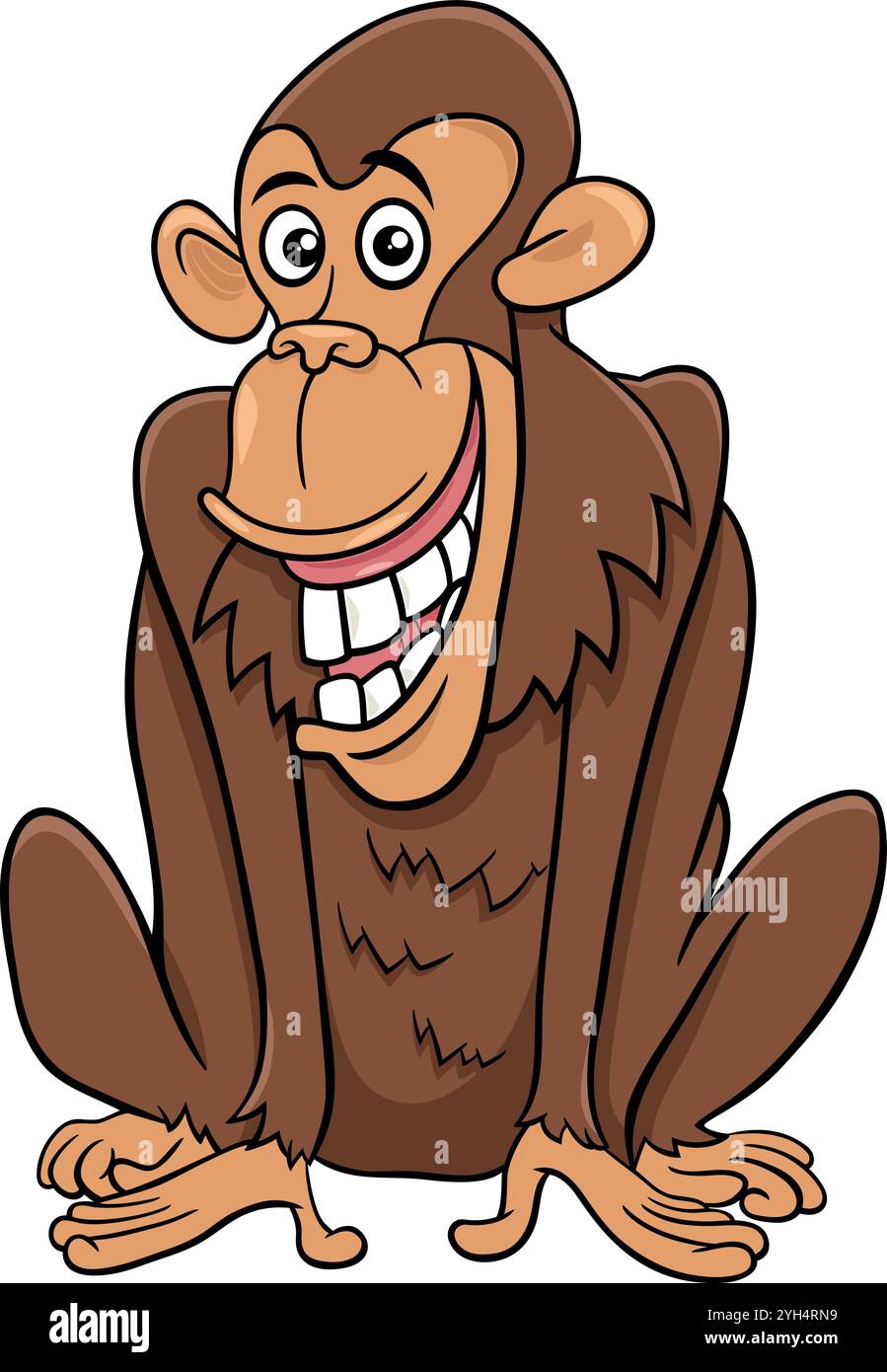 Cartoon illustration of chimpanzee ape animal character Stock Vector ...