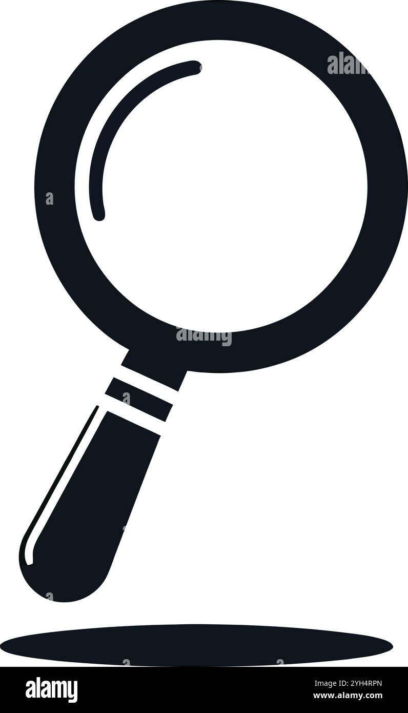 Simple icon of a magnifying glass, featuring a sleek, minimalist design ...