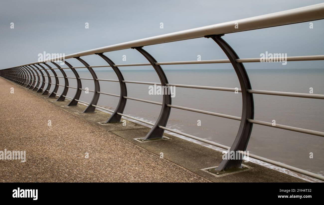 Curved Railings, Cleveleys Promenade, England, United kingdom Stock ...
