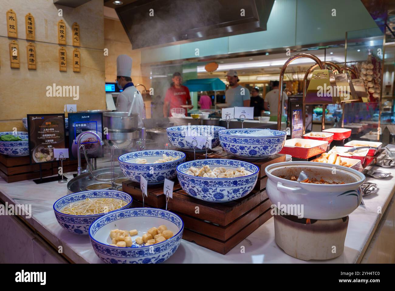 Traditional Chinese Food Stall in Shanghai Market Setting Stock Photo ...