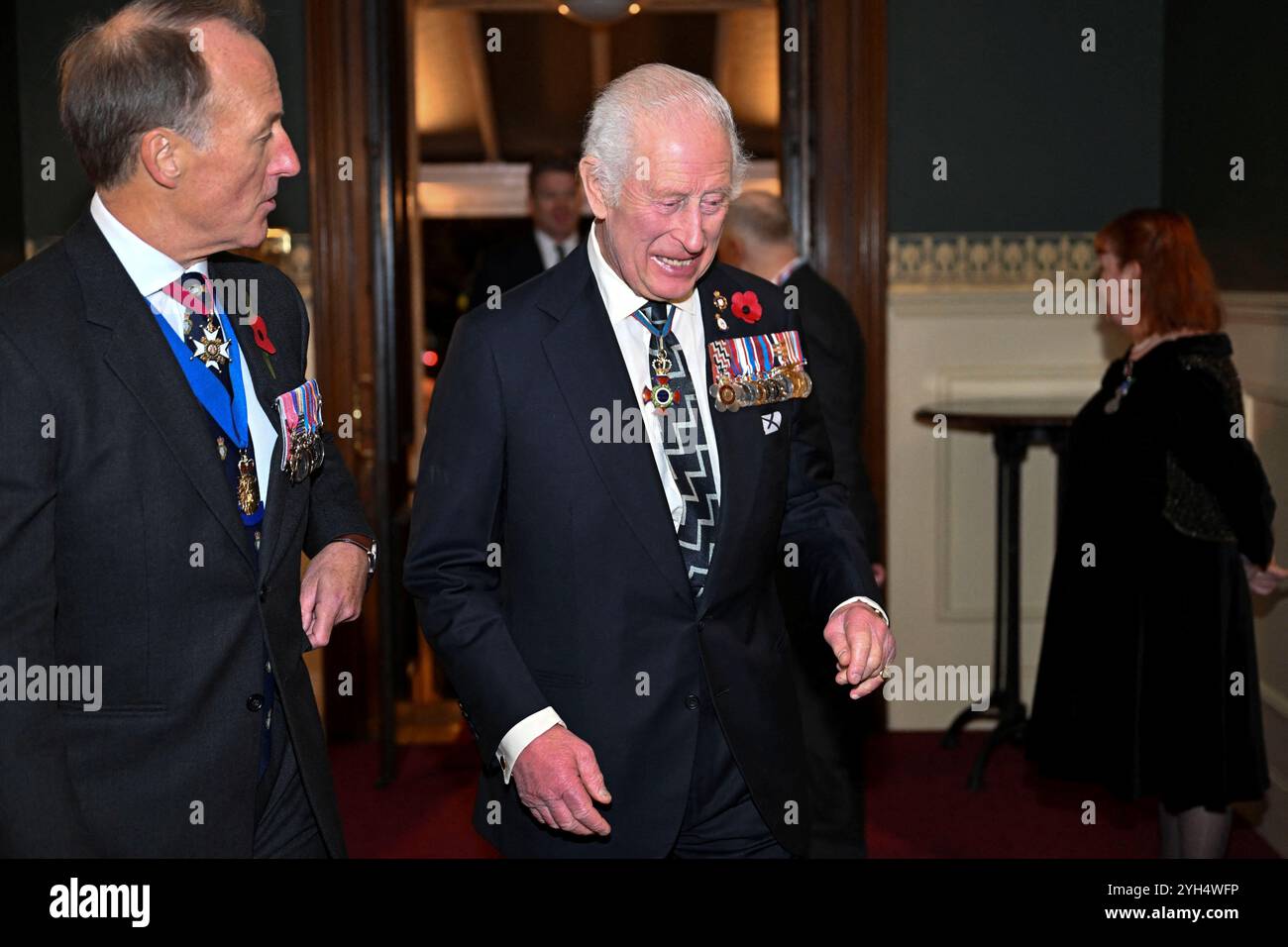 King Charles III arriving to attend the annual Royal British Legion ...