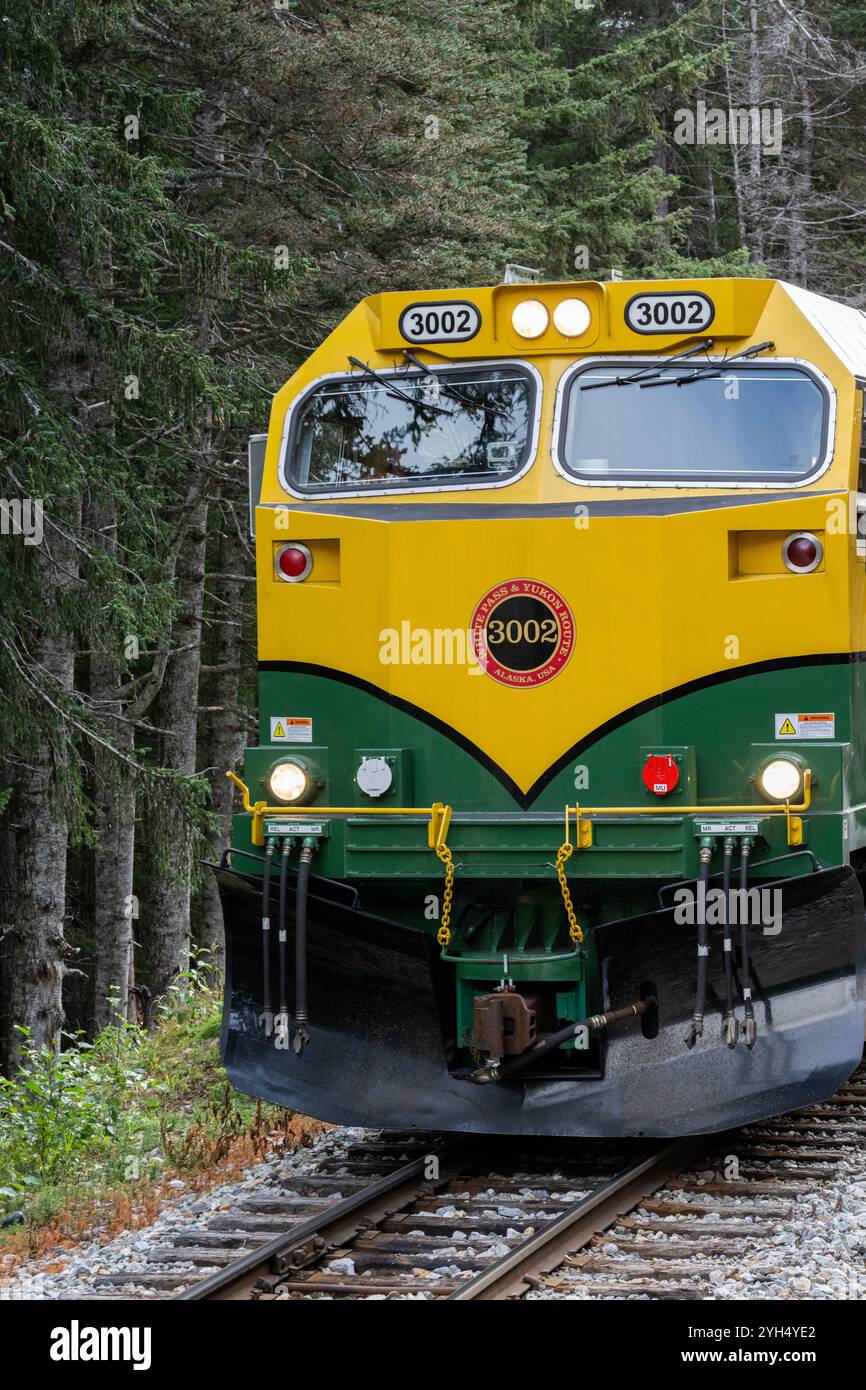 USA, Alaska, Skagway. Historic White Pass and Yukon Route narrow-gauge ...