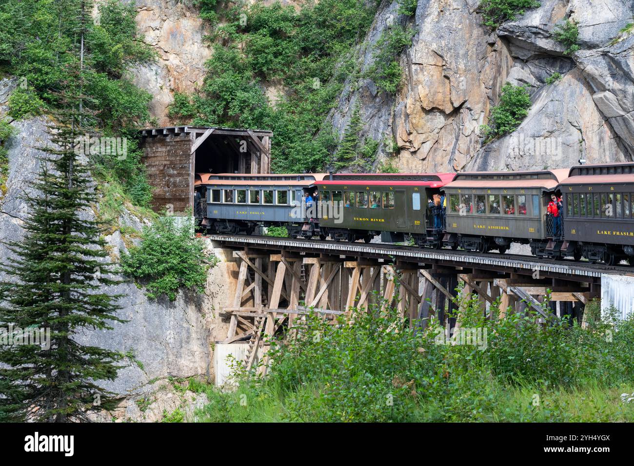 USA, Alaska, Skagway. Historic White Pass and Yukon Route narrow-gauge ...
