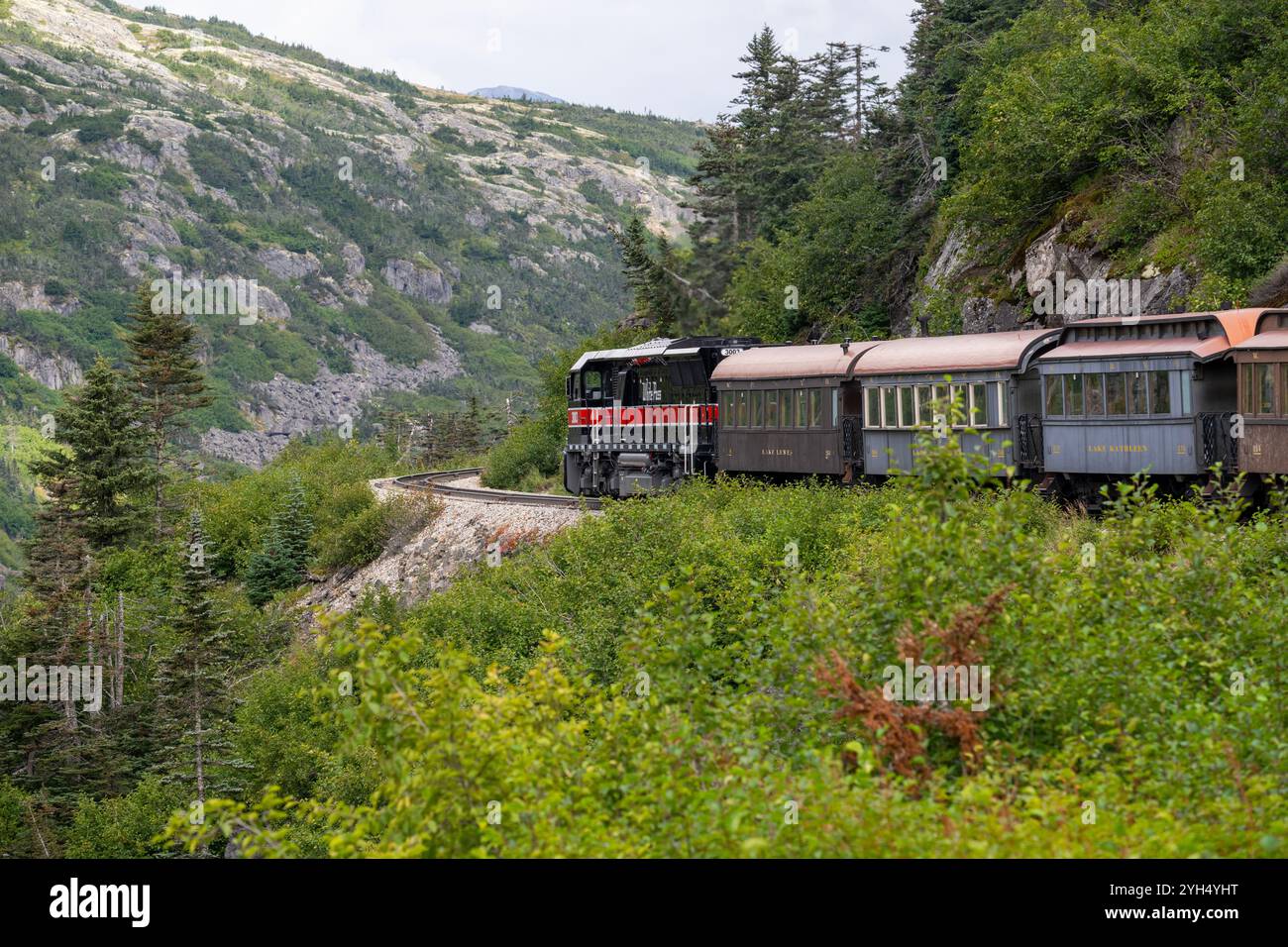 USA, Alaska, Skagway. Historic White Pass and Yukon Route narrow-gauge ...