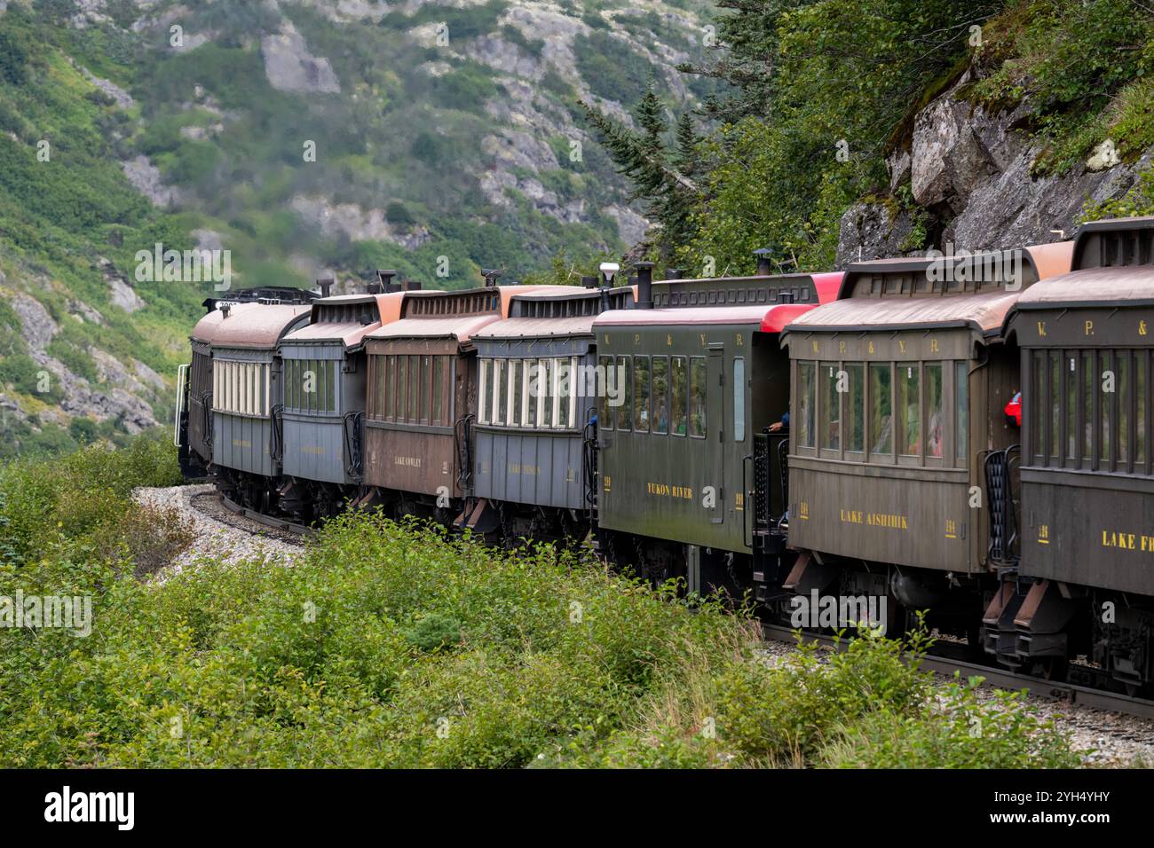 USA, Alaska, Skagway. Historic White Pass and Yukon Route narrow-gauge ...