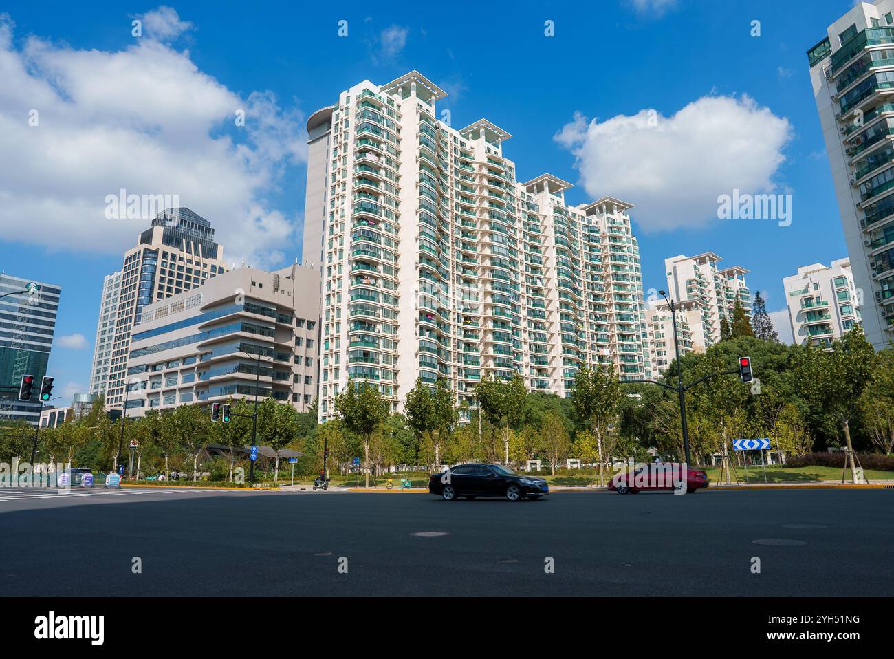 Modern High Rise Residential Buildings in Shanghai with Greenery Stock ...