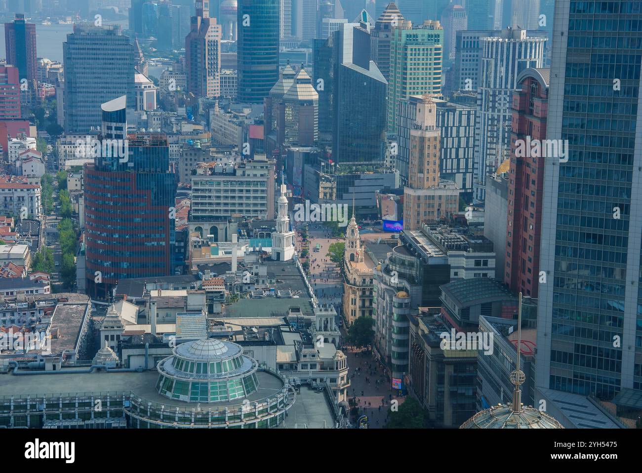 Shanghai Urban Landscape with Skyscrapers and Historic Architecture ...