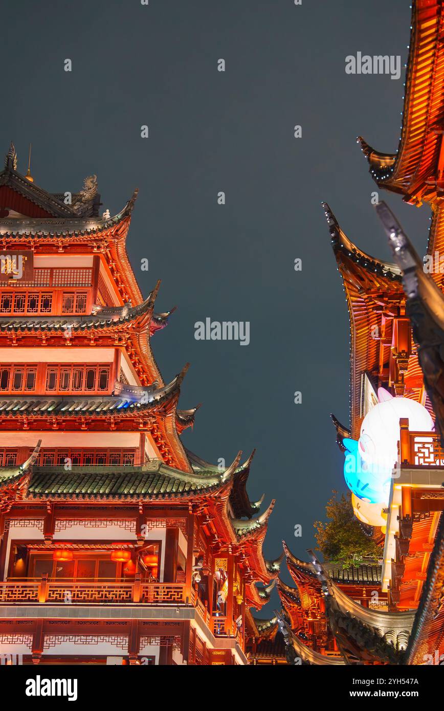 Traditional Chinese Architecture with Pagoda Style Roofs in Shanghai ...