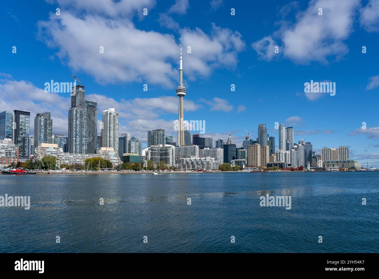 View of Toronto Downtown skyline from Lake Ontario. Toronto, Canada ...