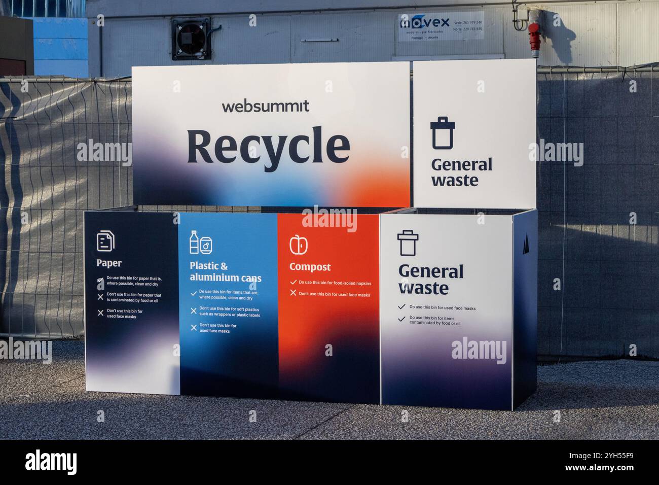 Recycling station at web summit lisbon promoting waste sorting and ...