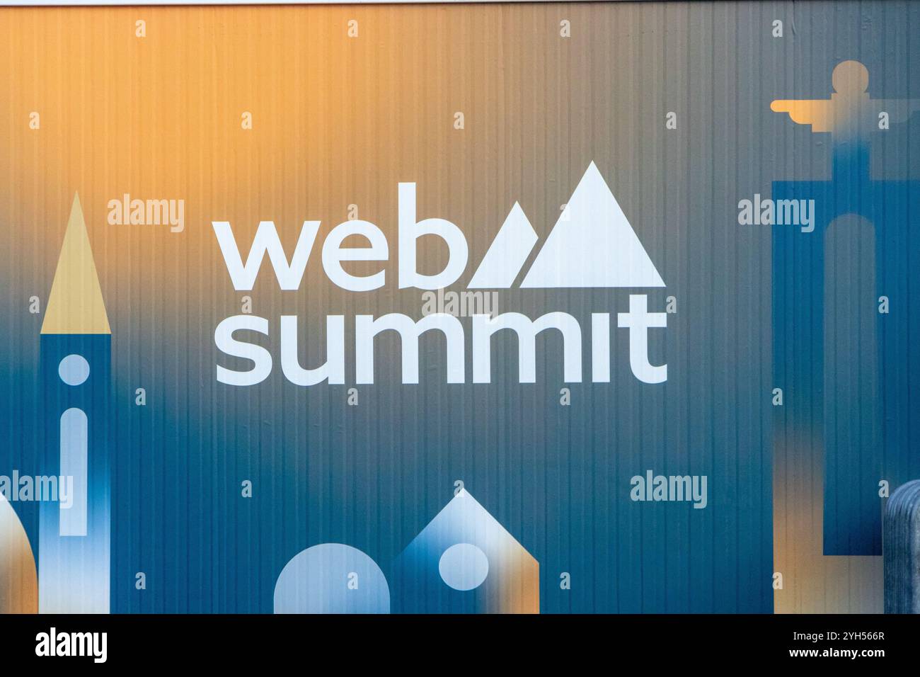 Web summit logo displayed on a building in lisbon, portugal, during the ...