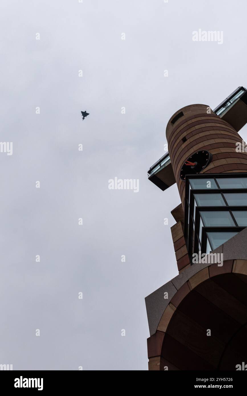 RAF Eurofighter Typhoon fighter jet plane flypast to start the Lord ...