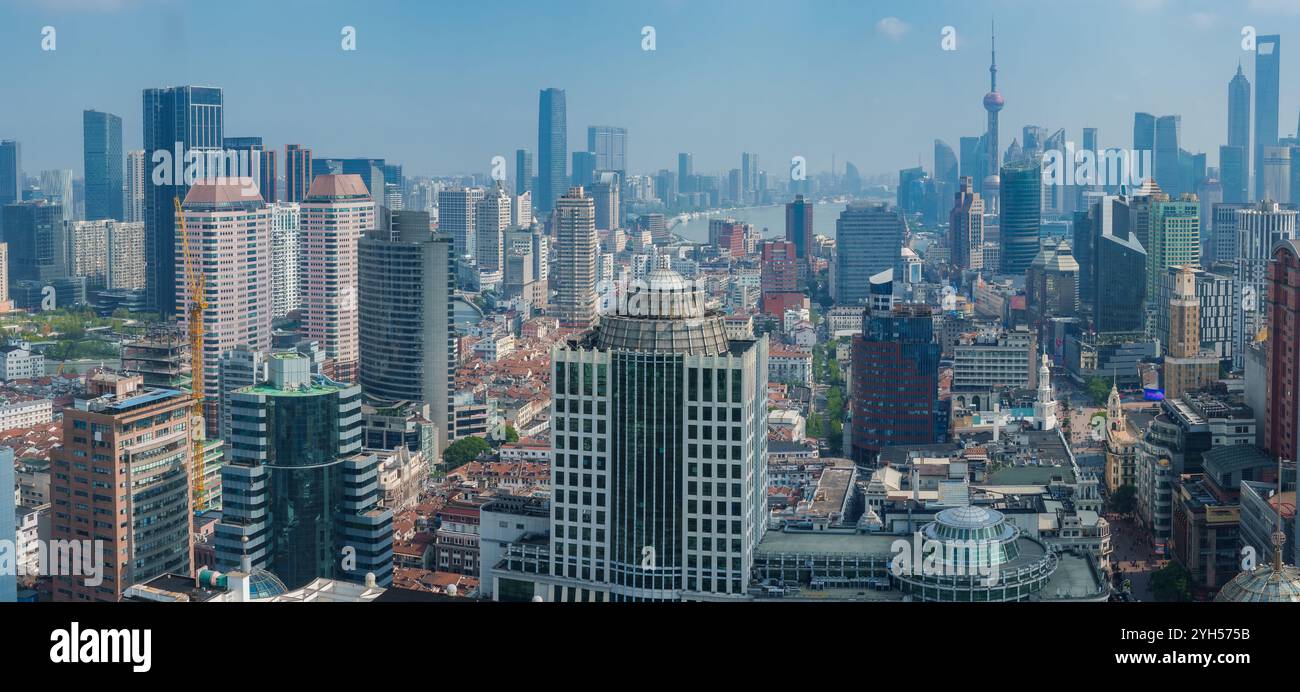 Shanghai skyline panoramic view hi-res stock photography and images - Alamy