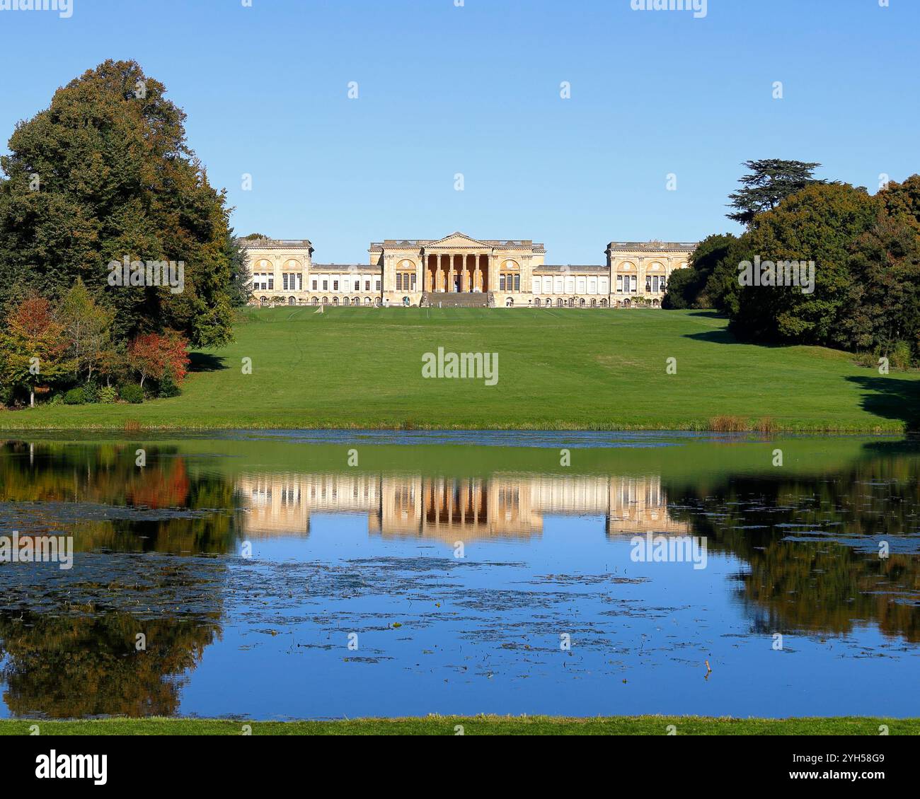 National Trust Stowe School reflection photography Stock Photo - Alamy