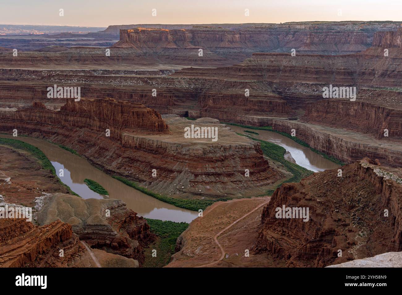 Panoramic view on the canyons formed by Colorado river from the Dead ...