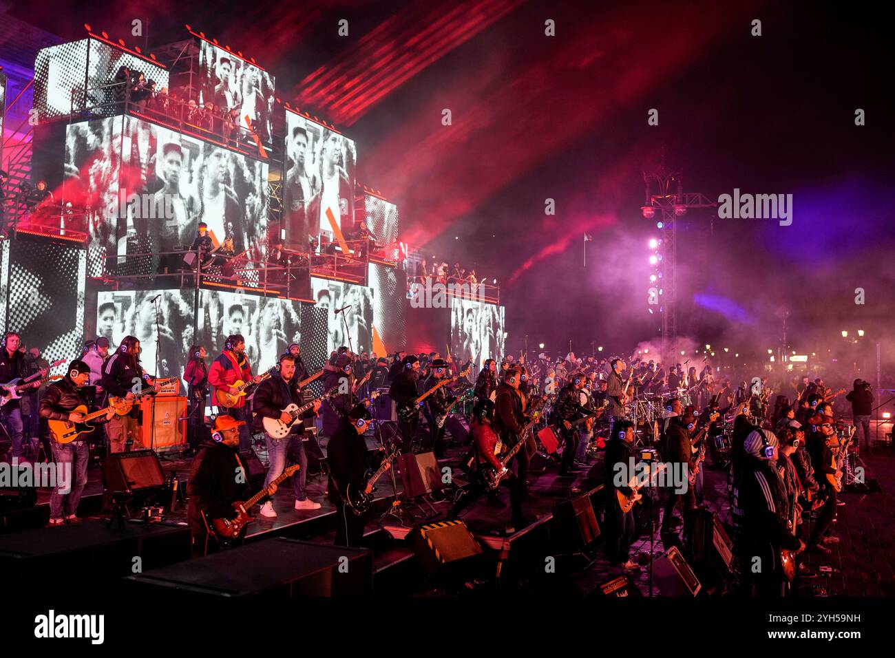 Musicians play on the stage during the concert for freedom for the 35th ...