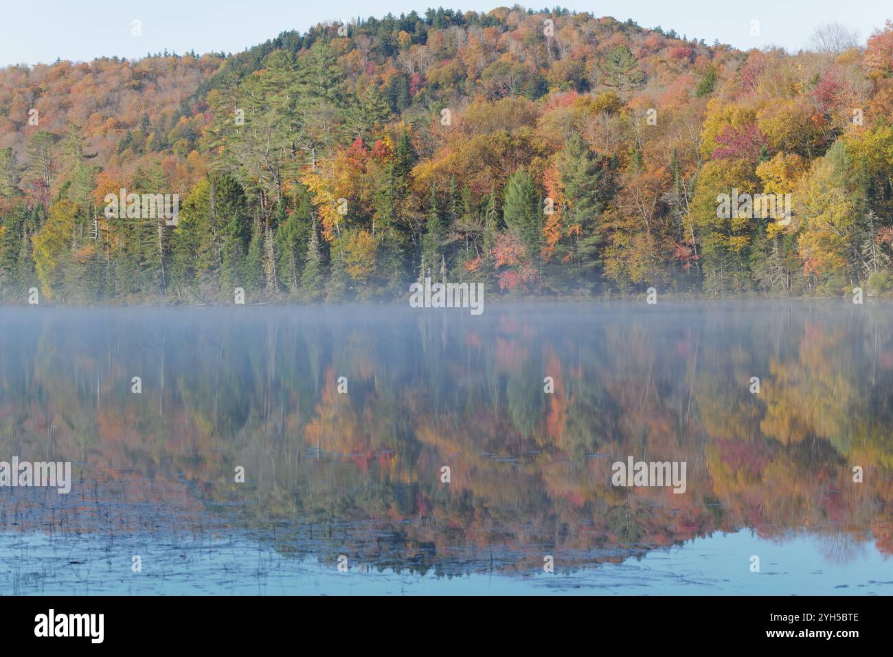 The brilliant fall foliage in the Adirondack Mountains of Upstate New ...