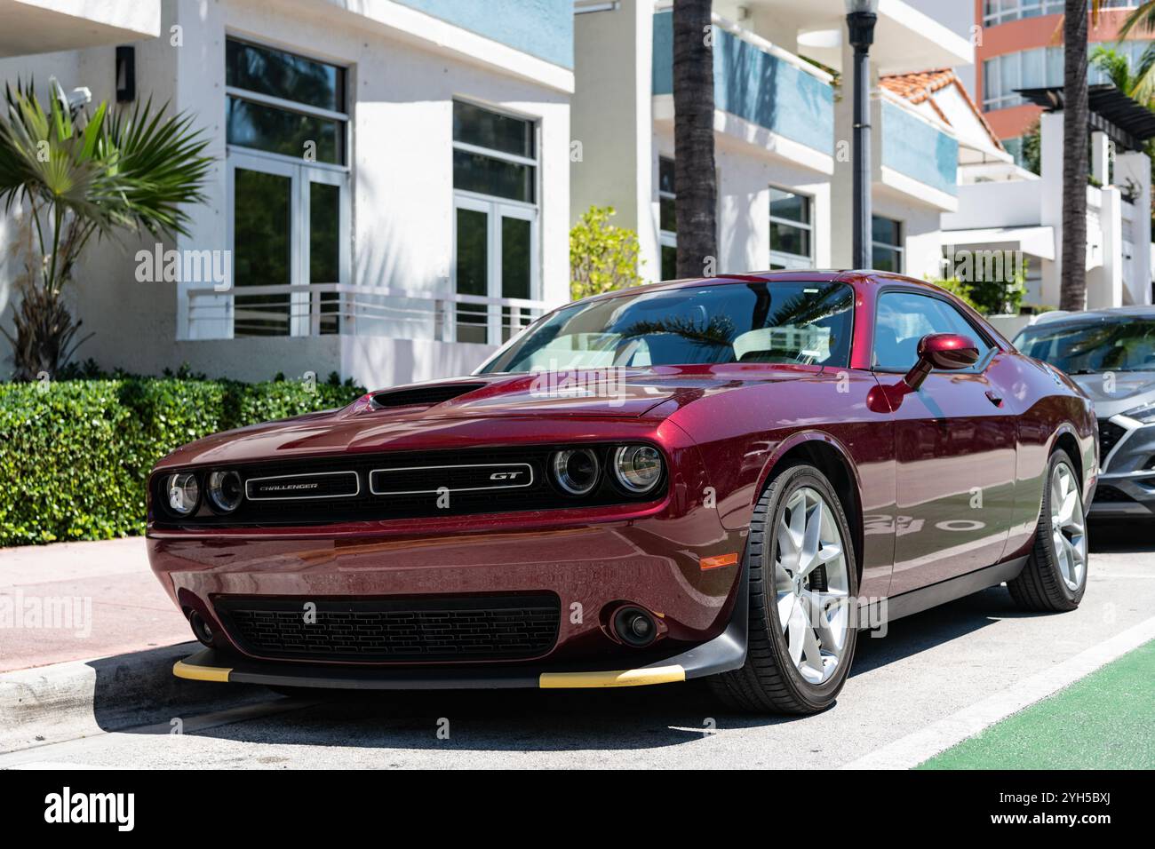 Miami Beach, Florida USA - June 9, 2024: Dodge Challenger GT at ocean ...
