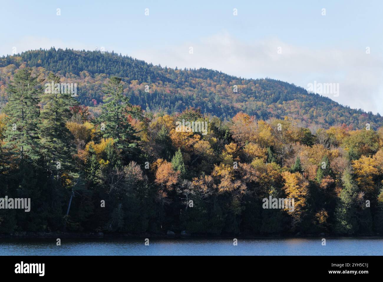 The brilliant fall foliage in the Adirondack Mountains of Upstate New ...