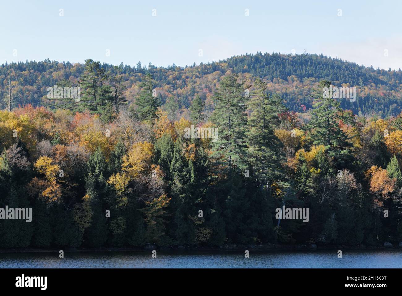 The brilliant fall foliage in the Adirondack Mountains of Upstate New ...