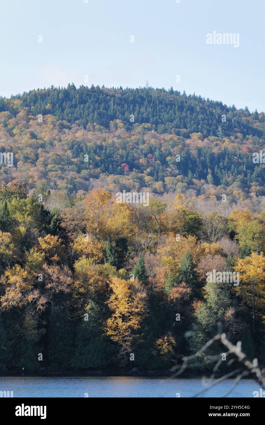 The brilliant fall foliage in the Adirondack Mountains of Upstate New ...