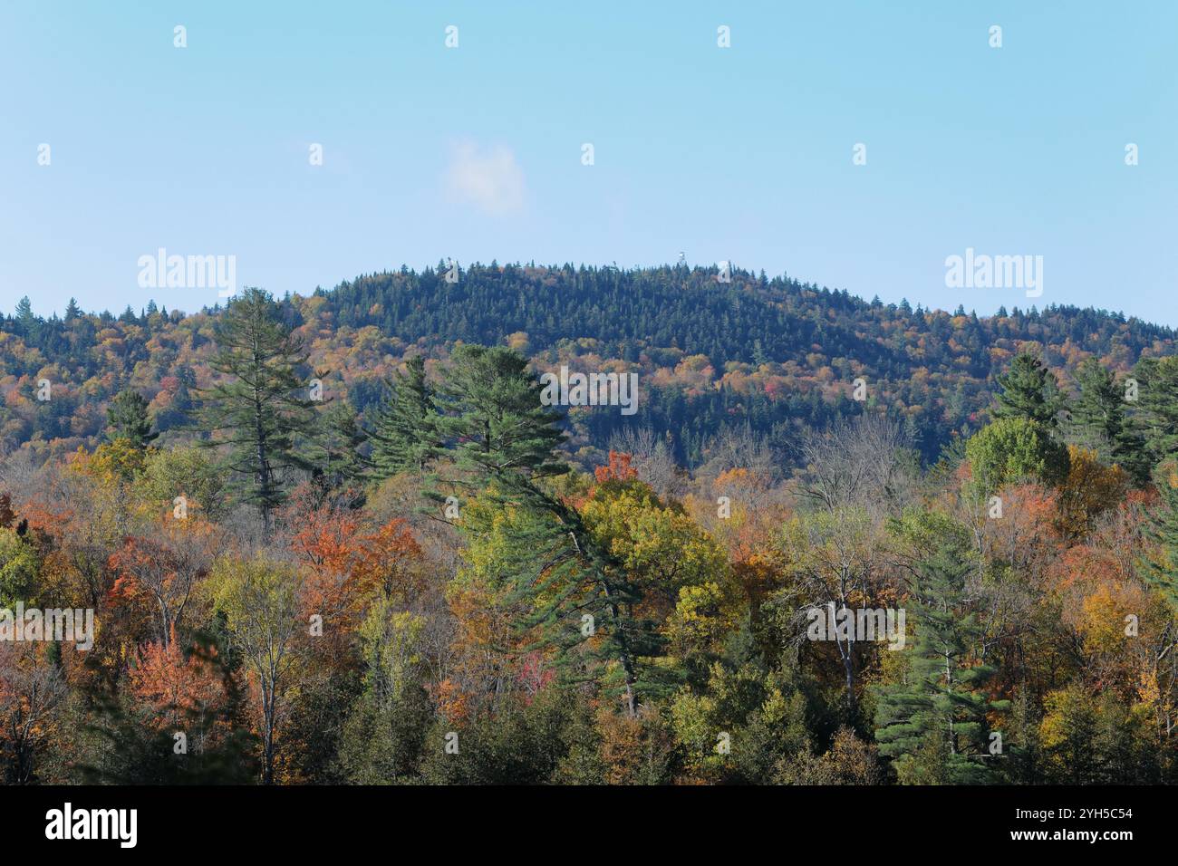 The brilliant fall foliage in the Adirondack Mountains of Upstate New ...
