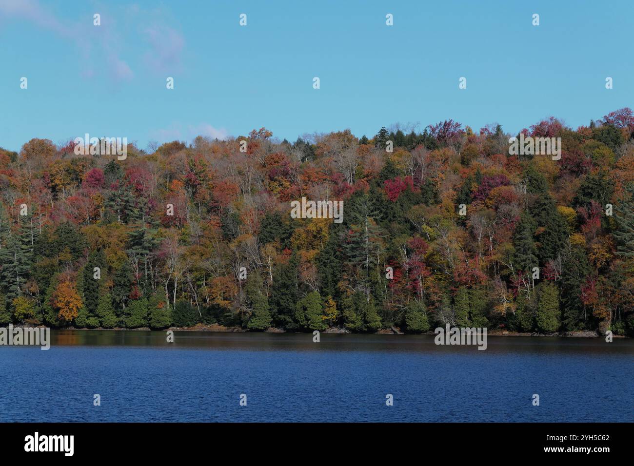 The brilliant fall foliage in the Adirondack Mountains of Upstate New ...
