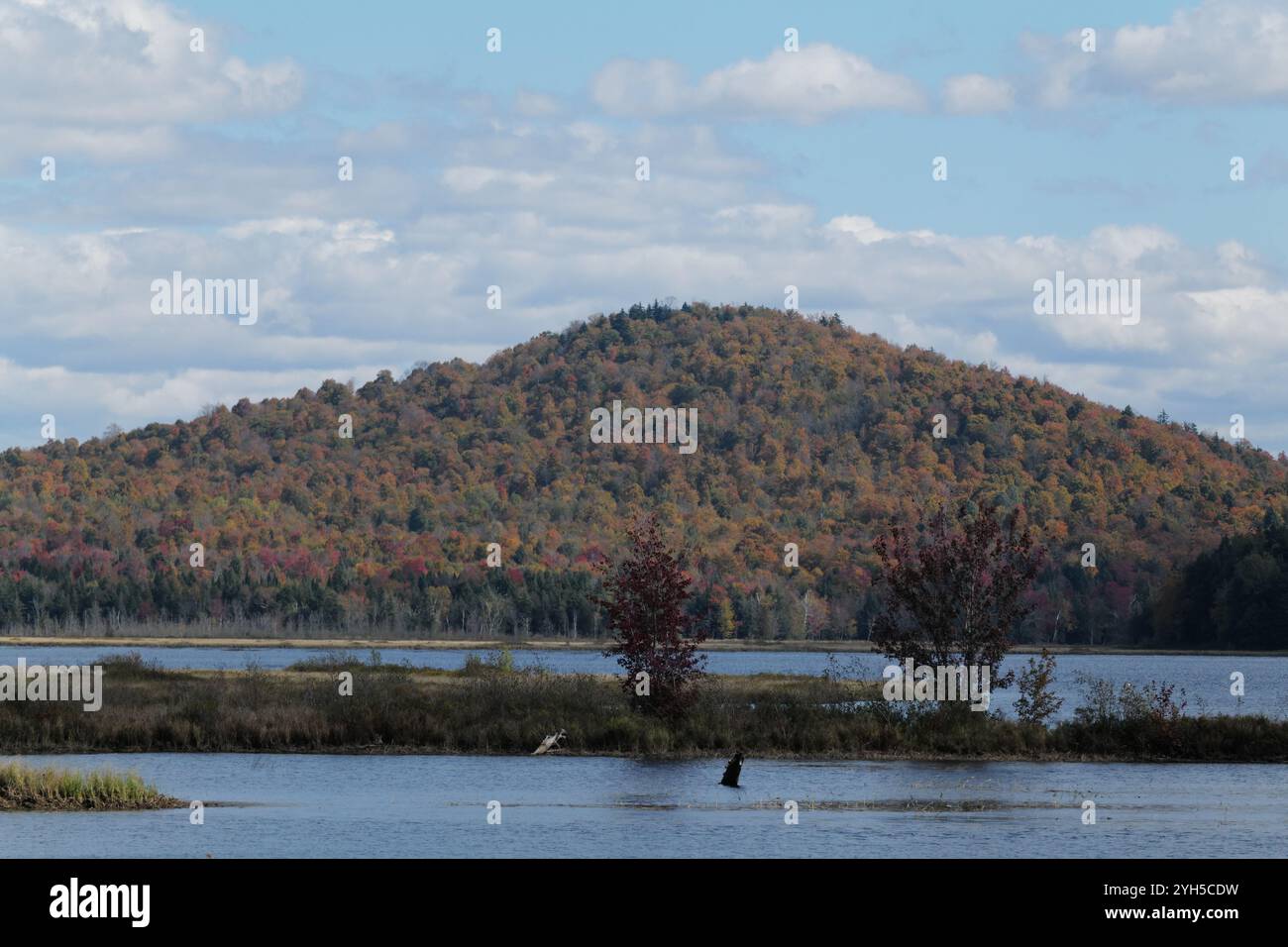 The brilliant fall foliage in the Adirondack Mountains of Upstate New ...
