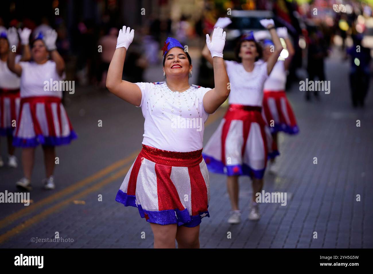 Dancers clad in American themed outfits strut their stuff during ...