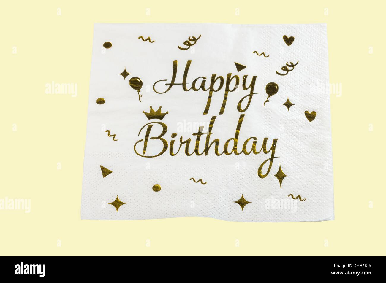 White napkin gold happy hi-res stock photography and images - Alamy